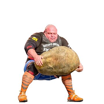 "Man lifting giant rock" Sticker for Sale by HangLooseDraft | Redbubble