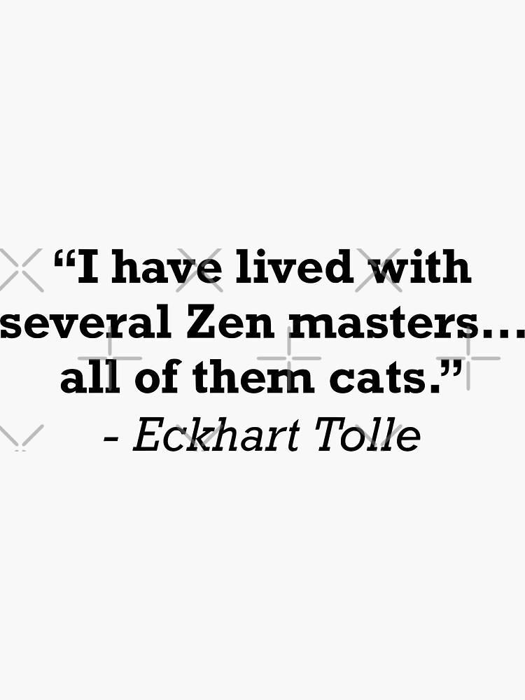 "Eckhart Tolle Zen Cats Quote" Sticker for Sale by JackCurtis1991 ...