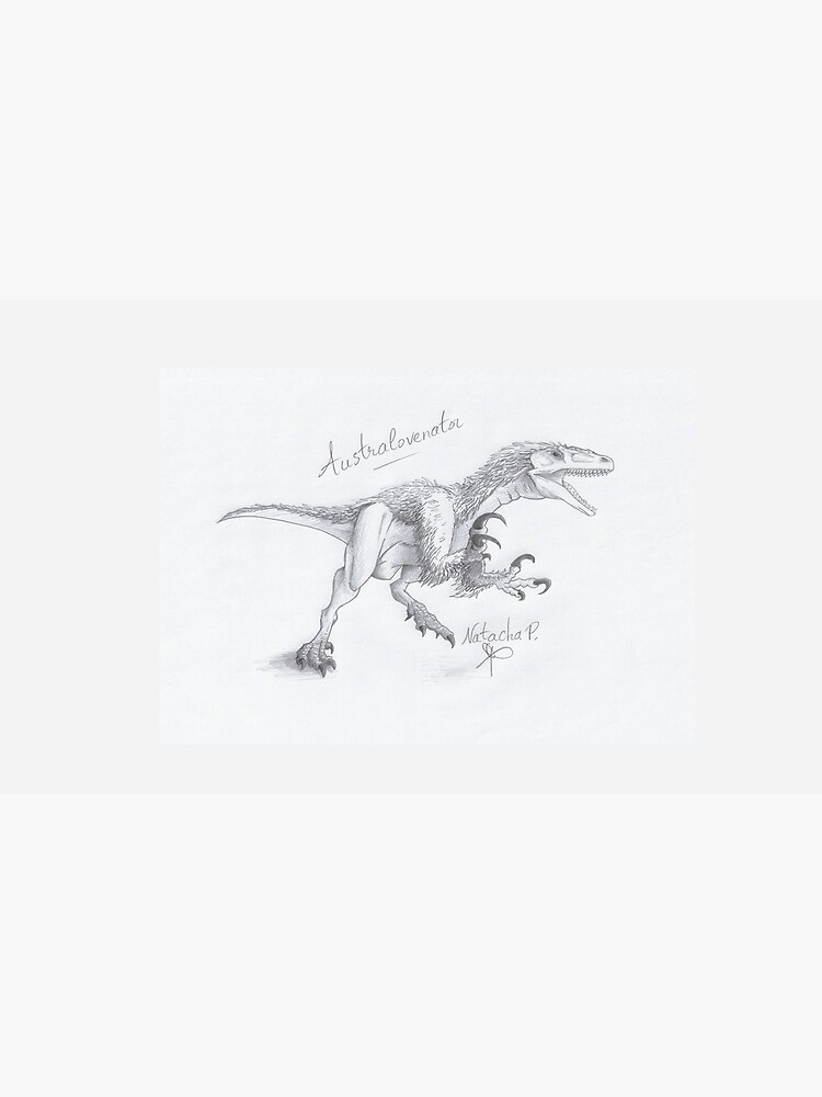 "Illustration Pencil Drawing Australovenator sp. Dinosaur Mesozoic ...