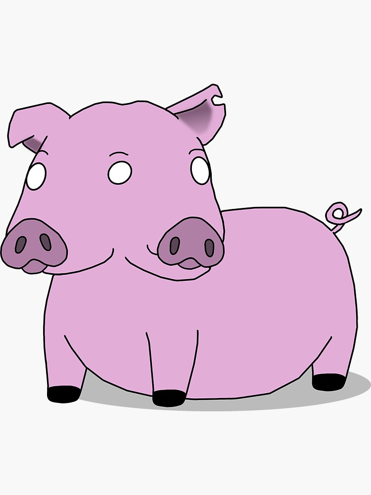 "Creepy Cute Two-Headed Pig" Sticker by pumpkinpieboi | Redbubble