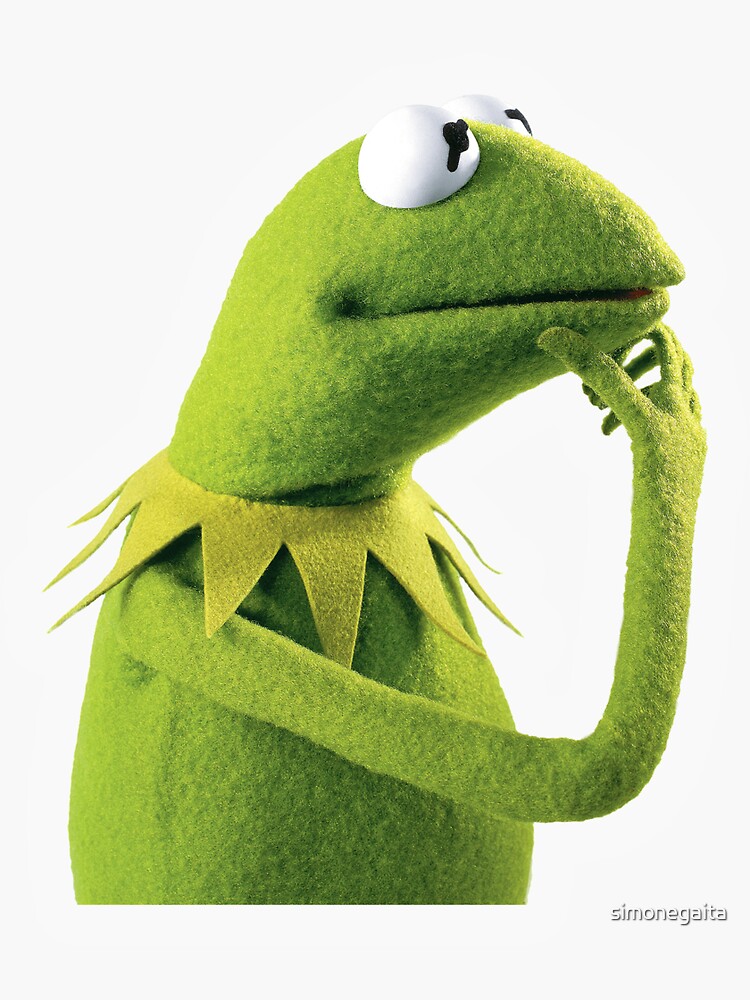 "Kermit the frog thinking" Sticker for Sale by simonegaita | Redbubble