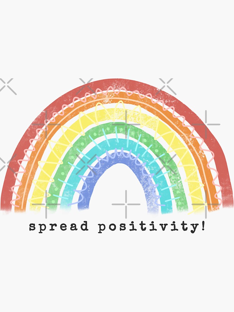 "Spread Positivity Doodle Rainbow" Sticker by kalisteananda | Redbubble