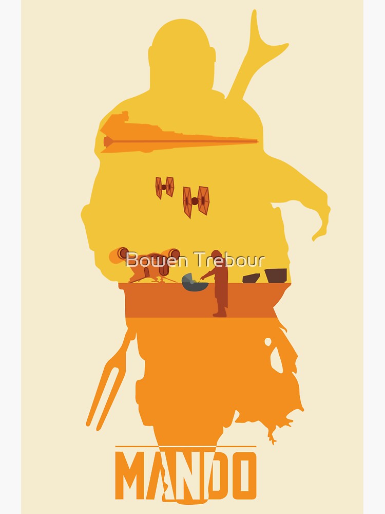 "Mando Silhouette" Sticker by bowentredesgin | Redbubble