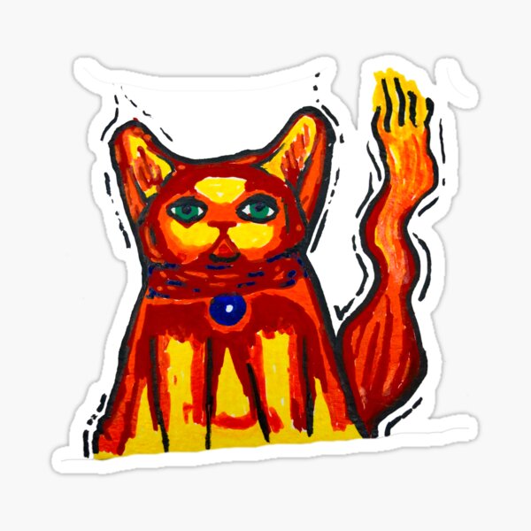 Chubbs” the Fire Cat" Sticker for Sale by 45seals | Redbubble