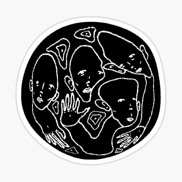 "Circle Heads" Sticker by vanessaidoart | Redbubble