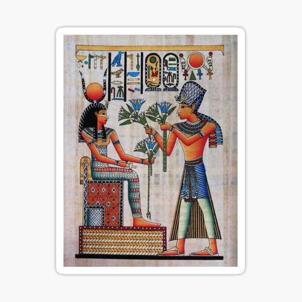 "Isis On Papyrus" Sticker for Sale by GuyBlank | Redbubble