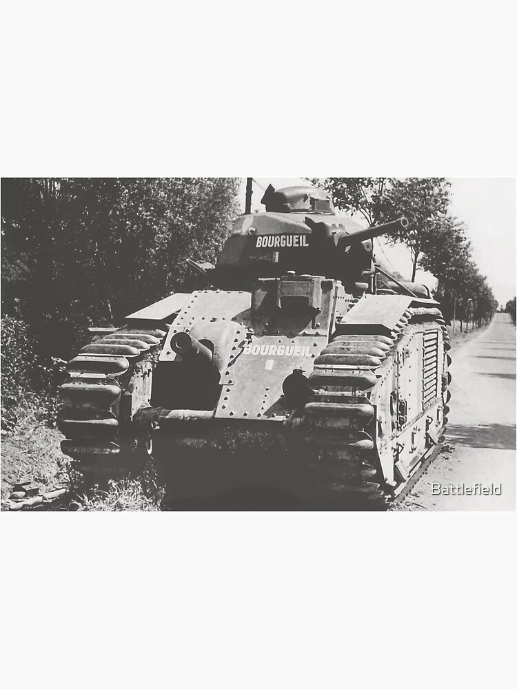 "French Char B WW2 Tank of the 1st DCR Wartime Photography Gift" Poster ...