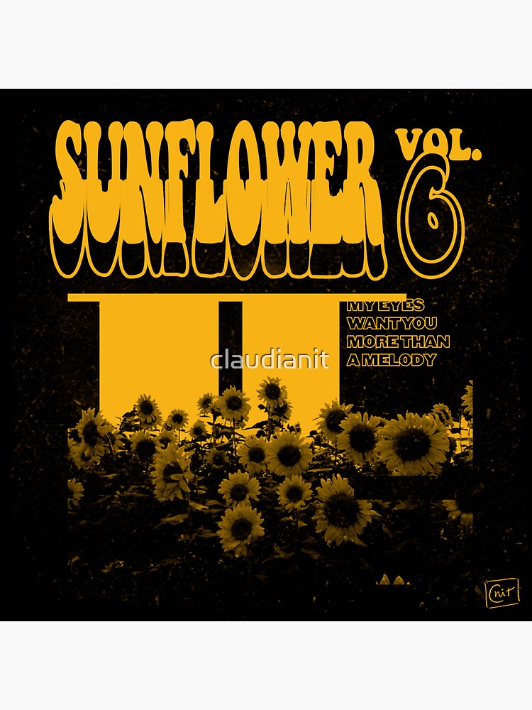 "Sunflower - Harry Styles (Black)" Sticker for Sale by claudianit ...