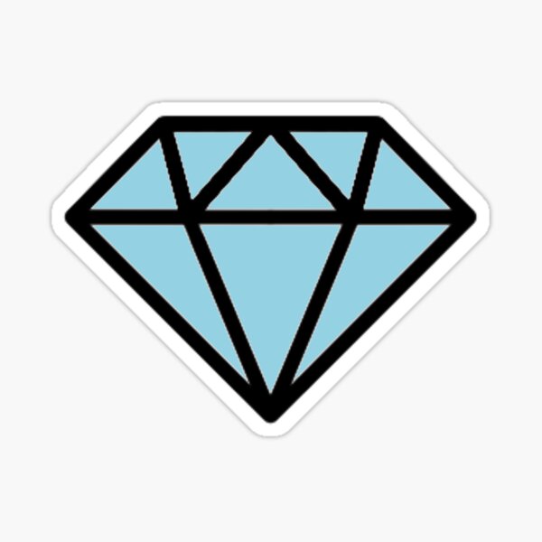 "Geometric Diamond: Baby Blue with Black outline" Sticker for Sale by ...