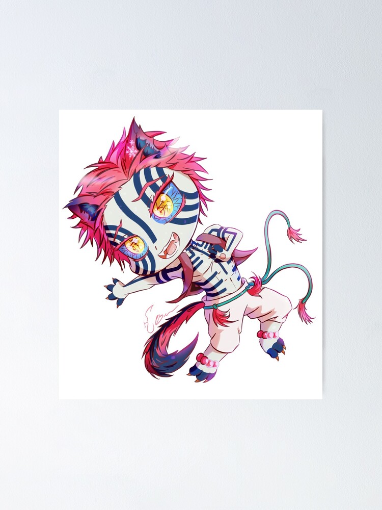 Póster «Demon Slayer Upper Moon 3 Akaza Cat» de thedragonette | Redbubble