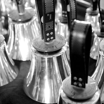 "Black and White Handbells" Sticker for Sale by W. Lotus | Redbubble