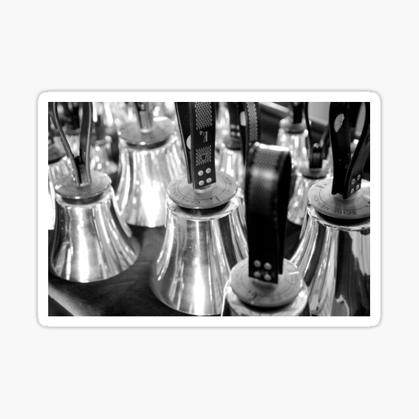 "Black and White Handbells" Sticker for Sale by W. Lotus | Redbubble