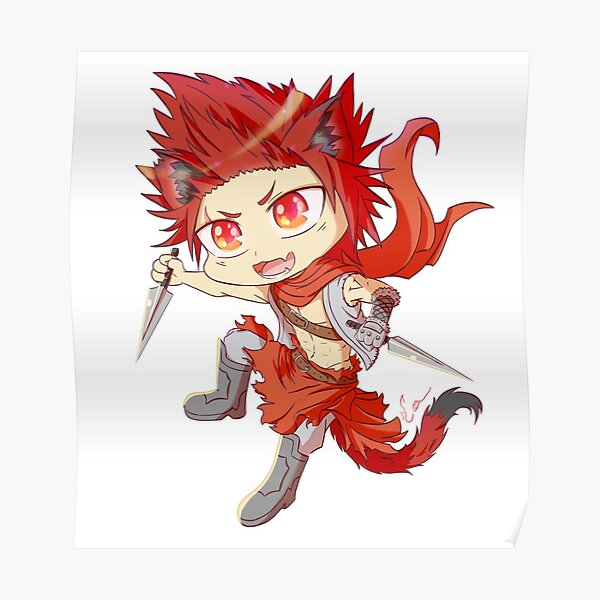 "Kirishima Eijirou Cat" Poster by thedragonette | Redbubble