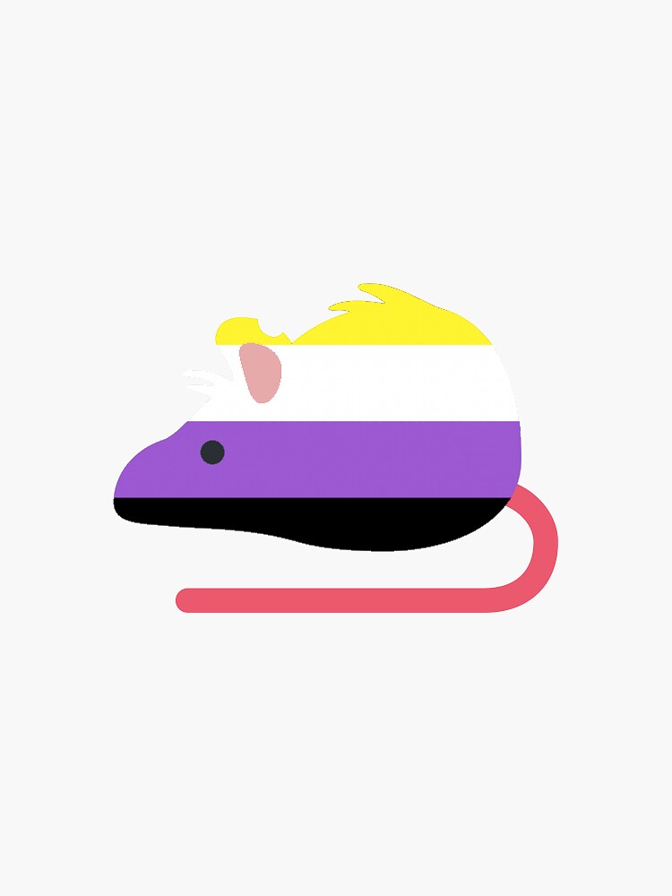 "Non Binary Pride Rat!" Sticker for Sale by SilverRats | Redbubble