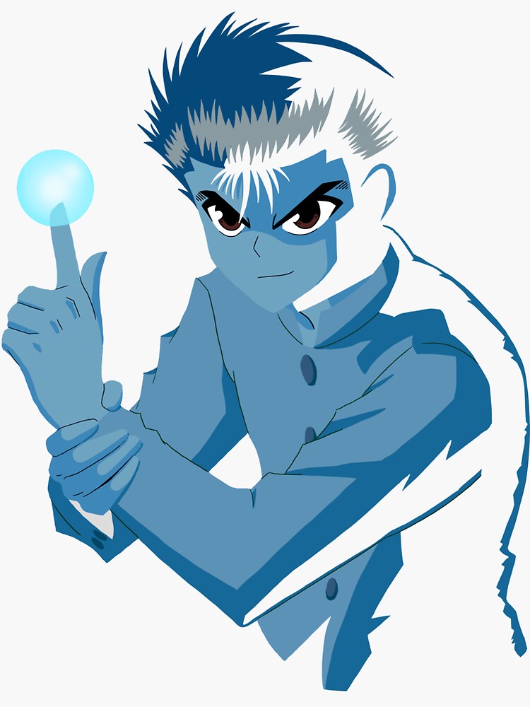 "Yu Yu Hakusho Yusuke Spirit Gun (Blue)" Sticker by Z-Brah | Redbubble