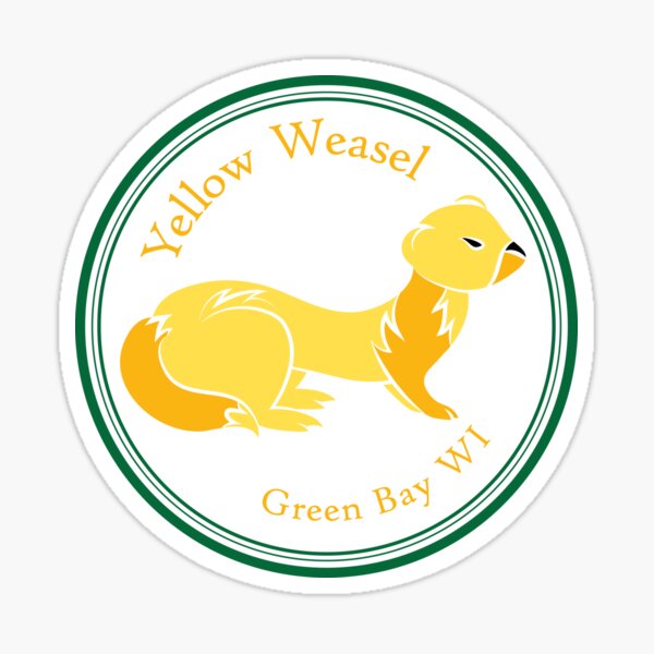 "Yellow Weasel in the Bay" Sticker for Sale by FancyHatPenguin | Redbubble