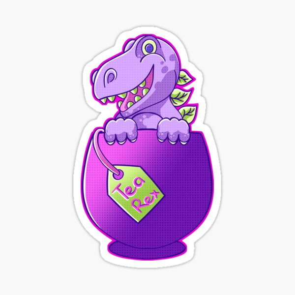 "tea rex" Sticker for Sale by gomskyartstudio | Redbubble