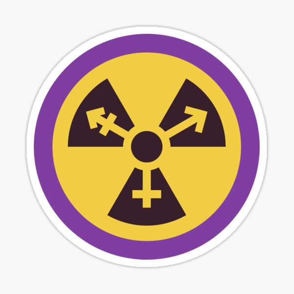 "Nuclear Radioactive Trans Symbol" Sticker for Sale by Plat T | Redbubble
