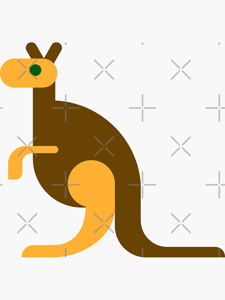"Cute Hopping Kangaroo " Sticker for Sale by Drugaya | Redbubble