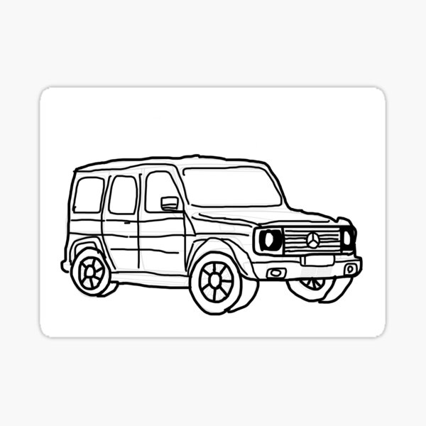 "G Wagon Outline" Sticker by Mattinf | Redbubble