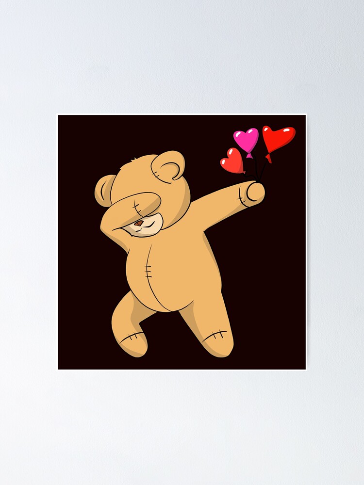 "Bear Heart Dab" Poster by BushBilly | Redbubble