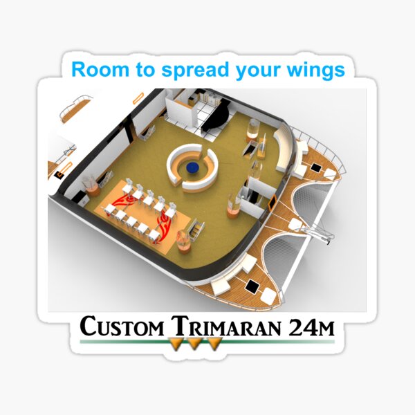 "Custom Trimaran 24m super yacht" Sticker for Sale by CustomFibre ...