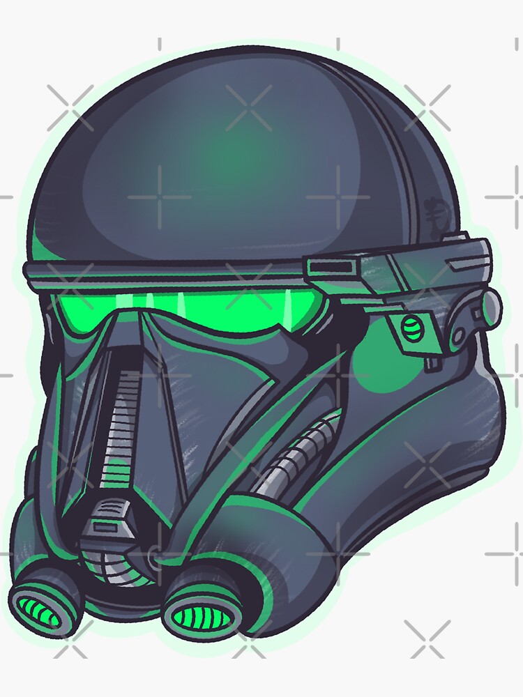 "Glowing Death Trooper Helmet " Sticker for Sale by FreshDecay | Redbubble