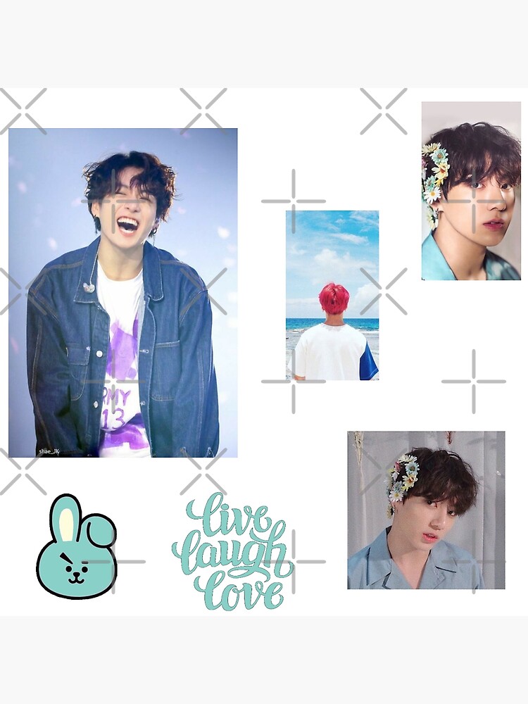 "Jungkook BTS - Light blue Sticker Pack" Art Print by SoliHeart | Redbubble
