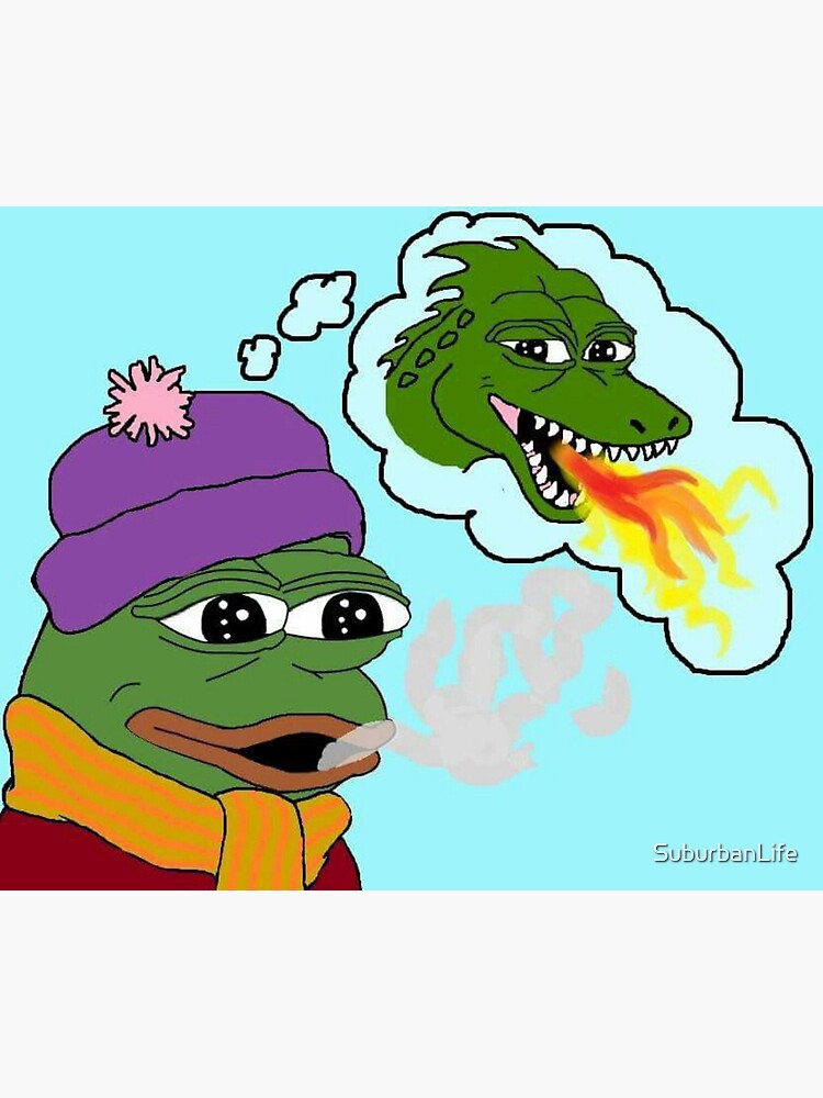 "Fire Breathing Pepe" Art Print by SuburbanLife | Redbubble