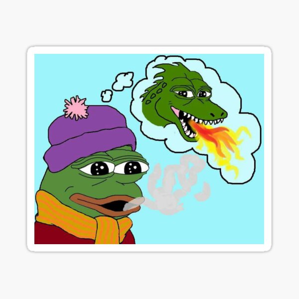 "Fire Breathing Pepe" Sticker for Sale by SuburbanLife | Redbubble