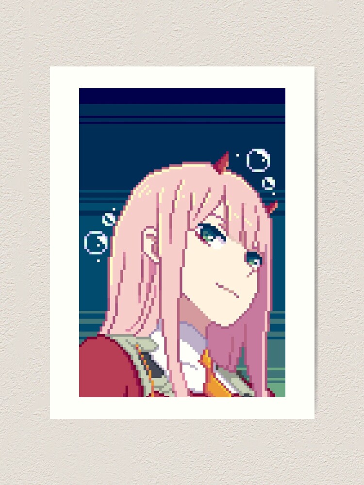 "Zero Two pixel art" Art Print for Sale by uwntu | Redbubble