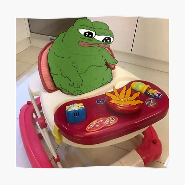 "Fat Baby Pepe Eating Tendies" Poster by SuburbanLife | Redbubble