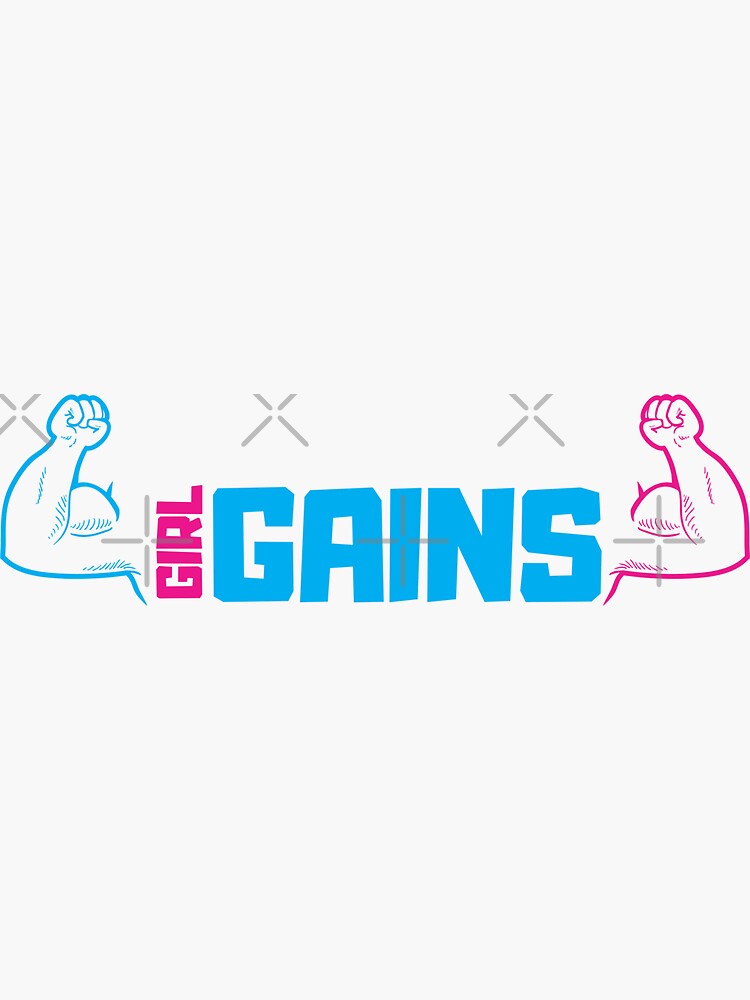 "GIRL GAINS" Sticker for Sale by HeavyLiftGift | Redbubble