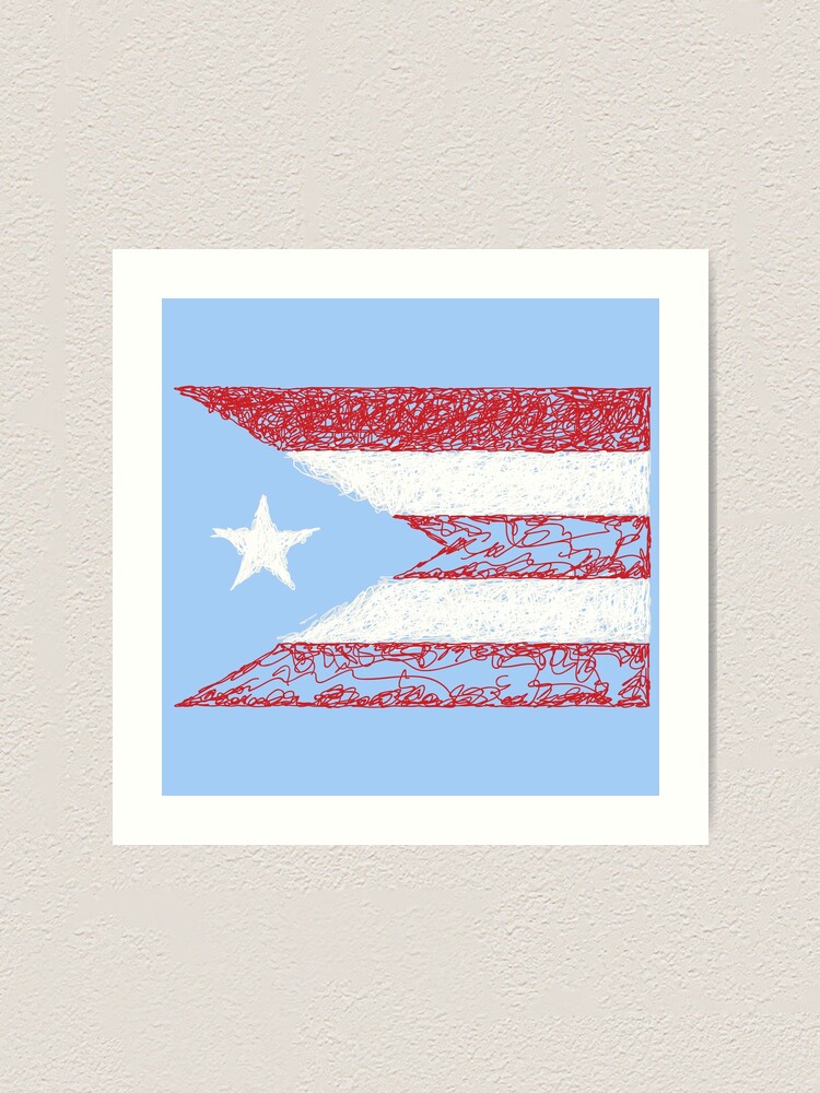 "Puerto Rico Flag Drawing" Art Print by salthyshop | Redbubble