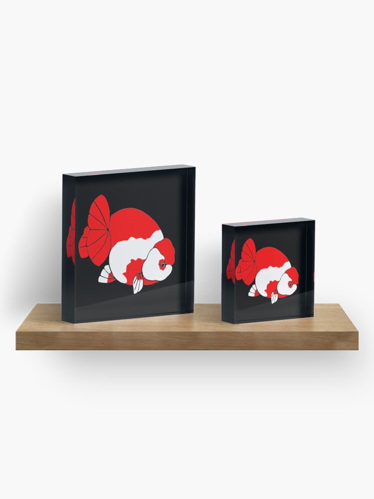 "Ranchu Red and White Goldfish Logo 20" Acrylic Block for Sale by ...