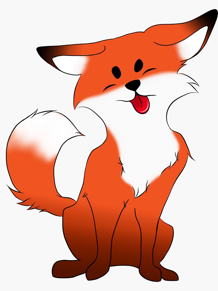 "Silly Fox" Sticker for Sale by FolfyBlu | Redbubble