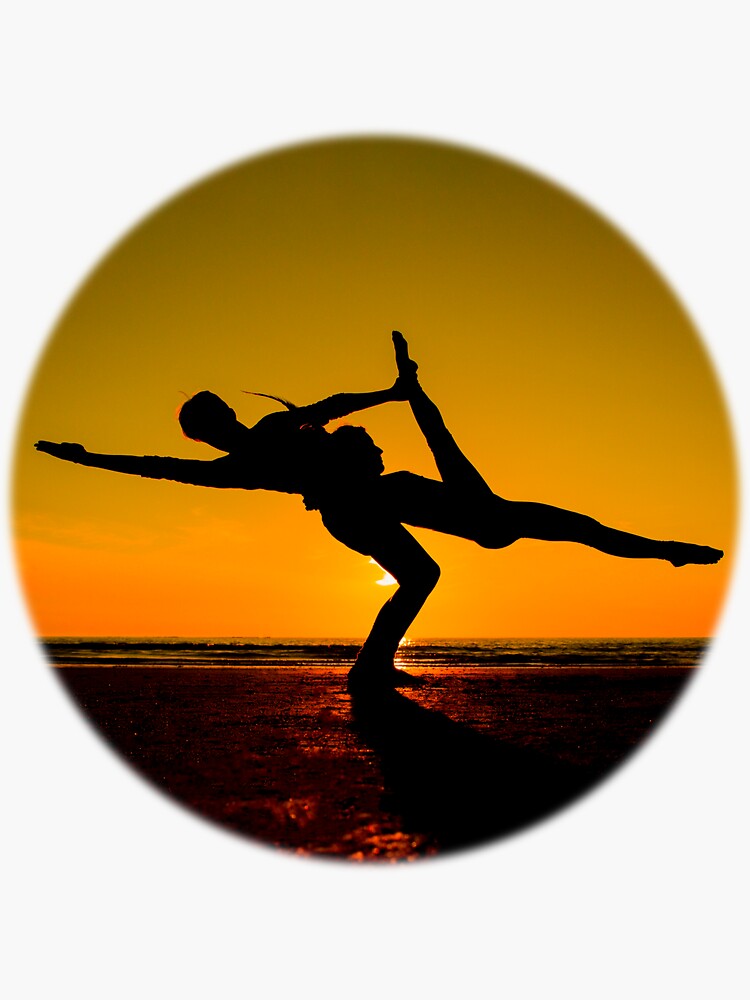 "Acro Sunset Silhouette " Sticker for Sale by SadSacDesigns | Redbubble