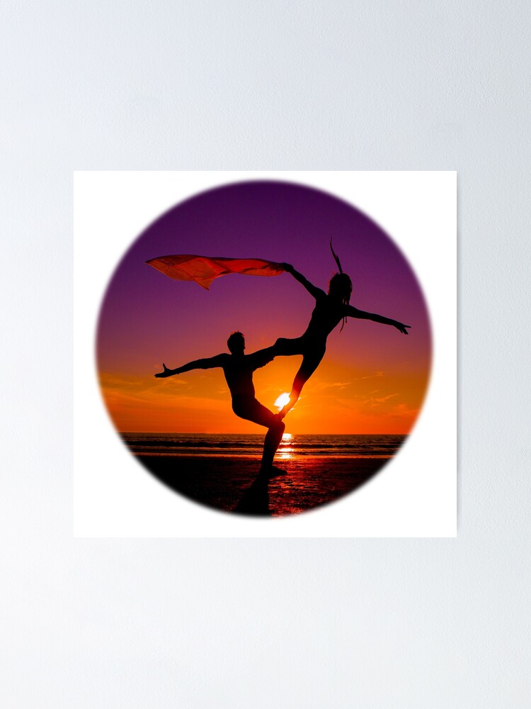 "Acro Sunset Silhouette " Poster for Sale by SadSacDesigns | Redbubble