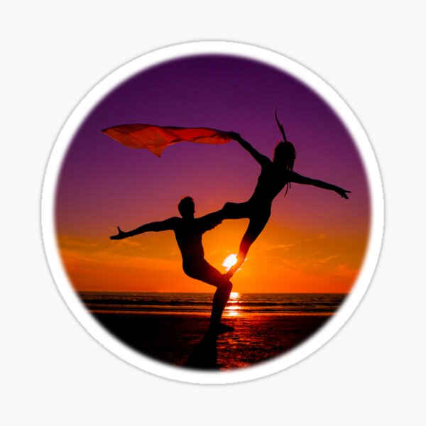 "Acro Sunset Silhouette " Sticker for Sale by SadSacDesigns | Redbubble
