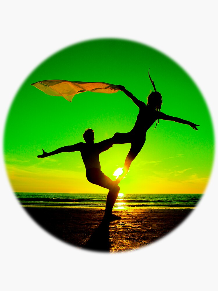 "Acro Sunset Silhouette " Sticker by SadSacDesigns | Redbubble