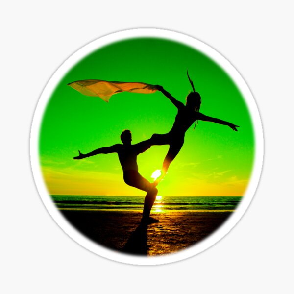 "Acro Sunset Silhouette " Sticker by SadSacDesigns | Redbubble