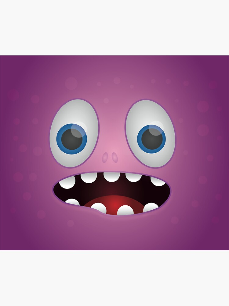 "Purple monster face" Sticker by Marianne1108 | Redbubble