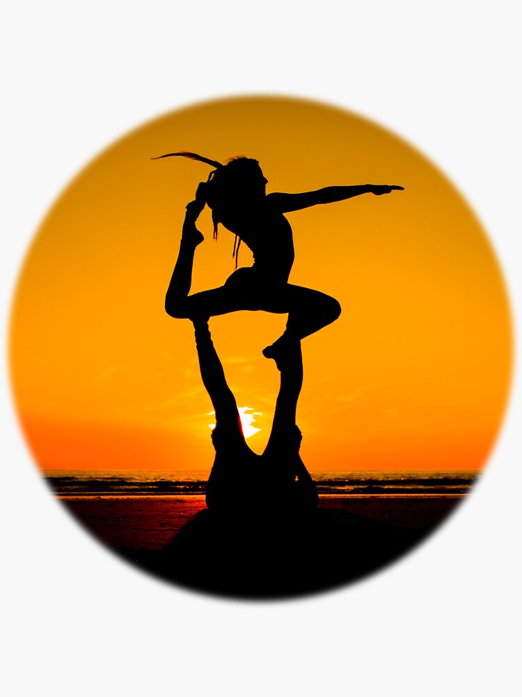 "Acro Sunset Silhouette " Sticker by SadSacDesigns | Redbubble