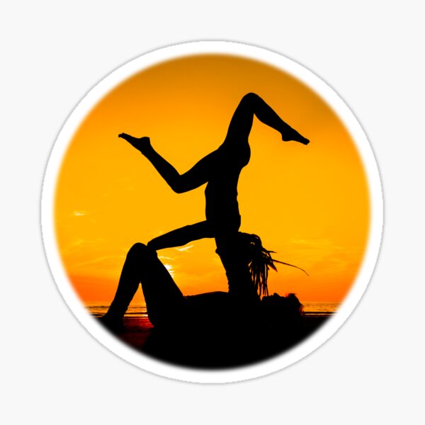 "Acro Sunset Silhouette " Sticker for Sale by SadSacDesigns | Redbubble