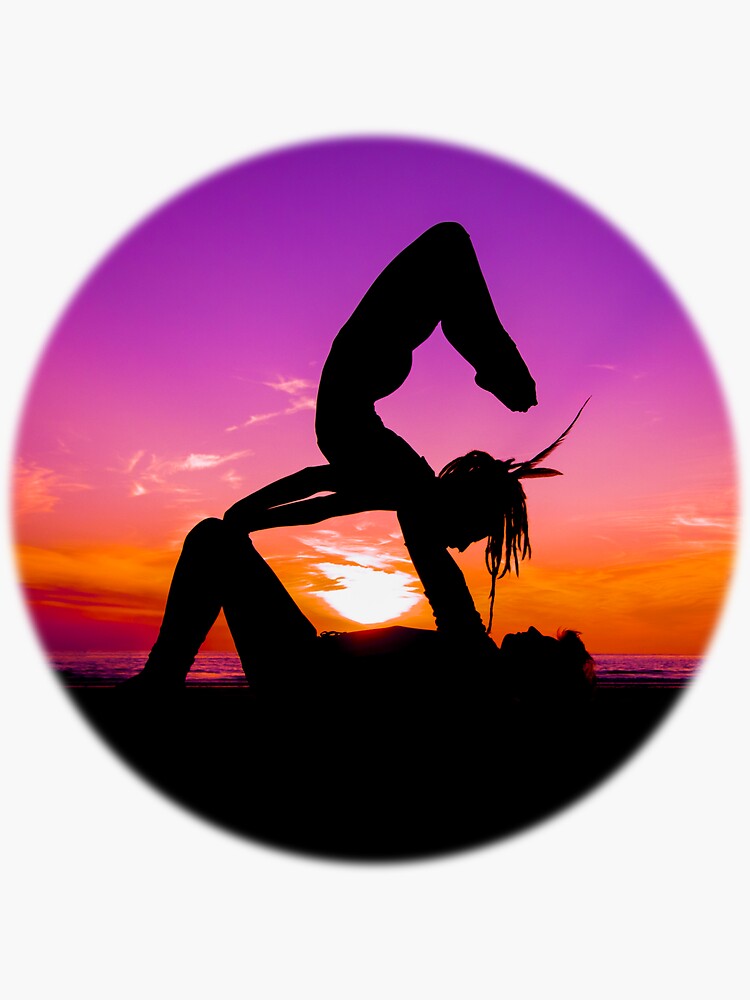 "Acro Sunset Silhouette " Sticker for Sale by SadSacDesigns | Redbubble