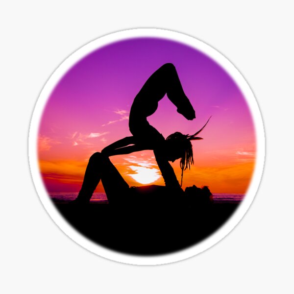 "Acro Sunset Silhouette " Sticker for Sale by SadSacDesigns | Redbubble