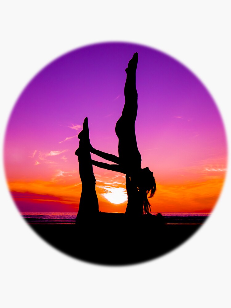 "Acro Sunset Silhouette " Sticker for Sale by SadSacDesigns | Redbubble