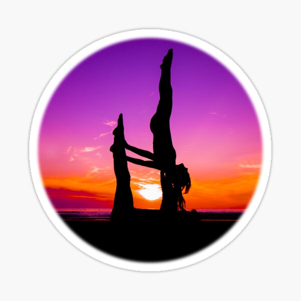 "Acro Sunset Silhouette " Sticker for Sale by SadSacDesigns | Redbubble