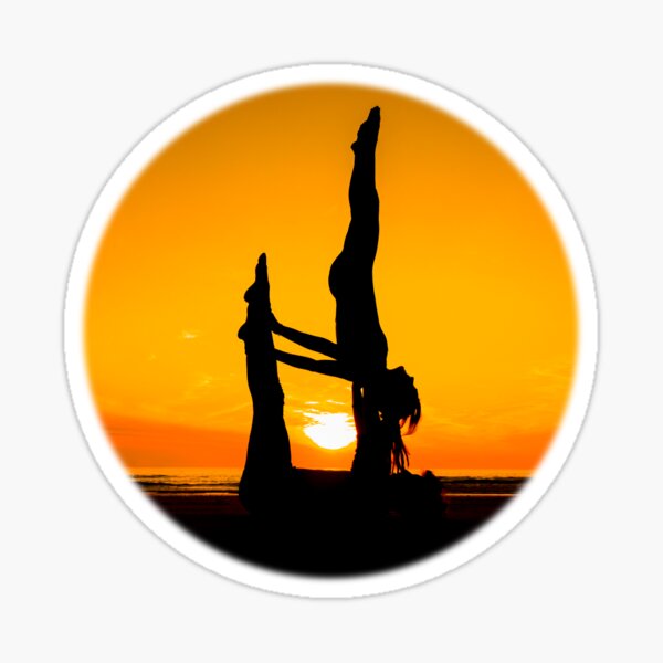 "Acro Sunset Silhouette " Sticker for Sale by SadSacDesigns | Redbubble