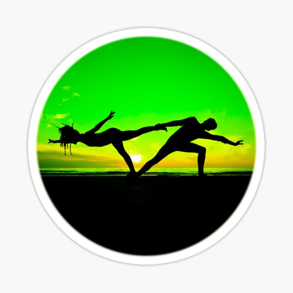 "Acro Sunset Silhouette " Sticker for Sale by SadSacDesigns | Redbubble